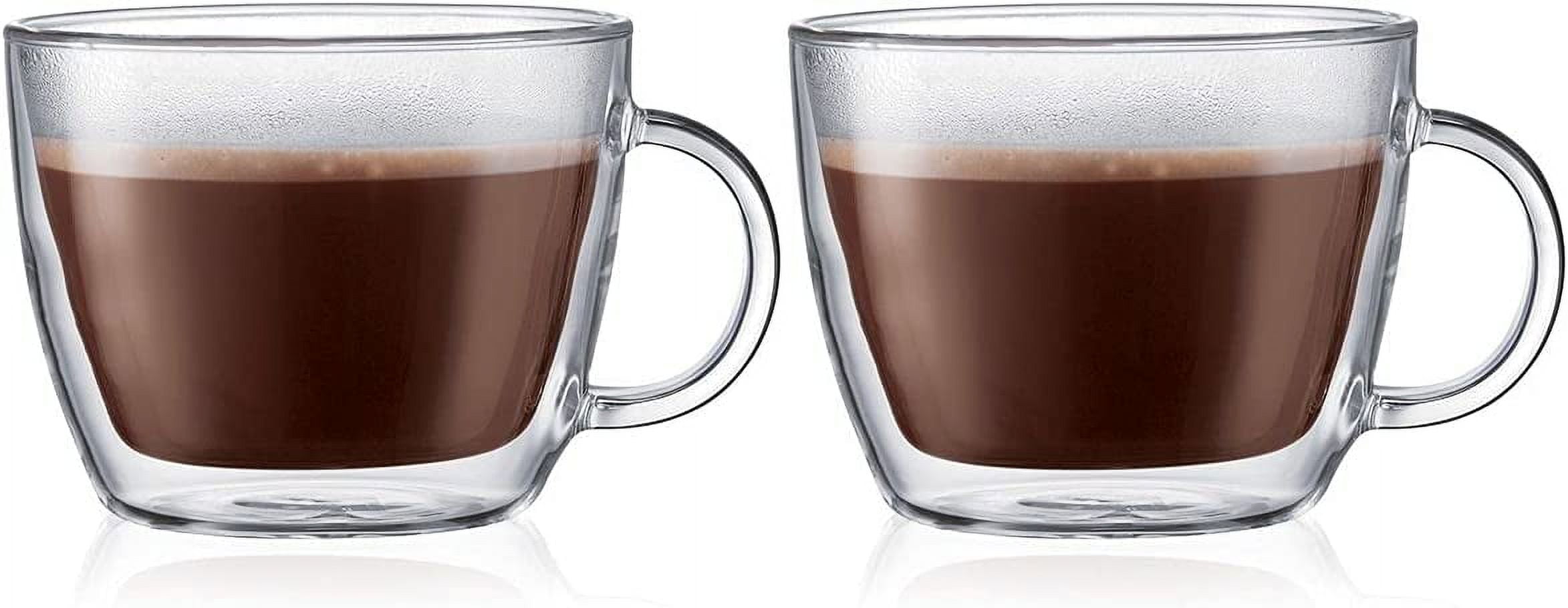 Glass Bistro 2 Piece double wall 0.45 L 15 oz Cafe Latte Cup, Clear ...