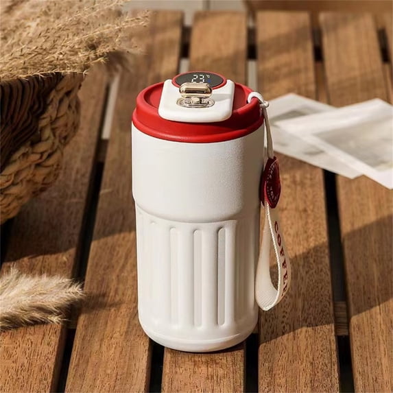 Glass&Bottle Coffee Mug with LED Temperature Display 450ml Stainless ...