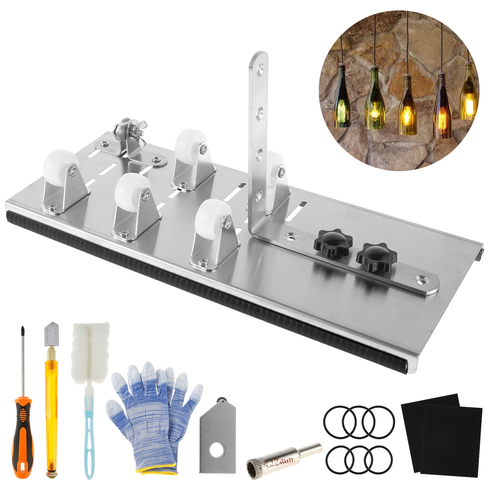 Glass Bottle Cutter Kit Stainless Steel Glass Cutter Adjustable Wine ...