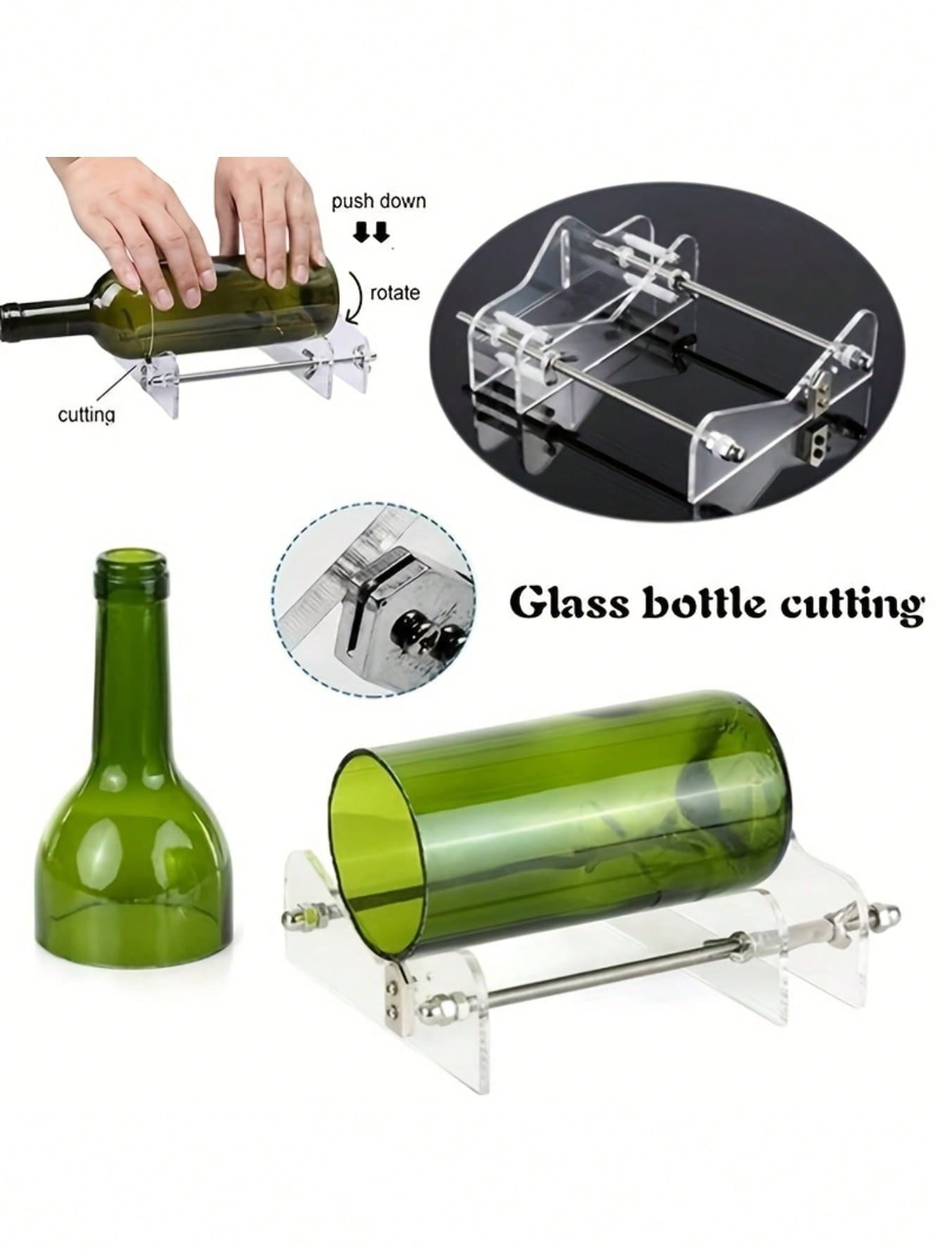 Glass Bottle Cutter Tool Set, Multi-Functional Metal Tools For Curved ...