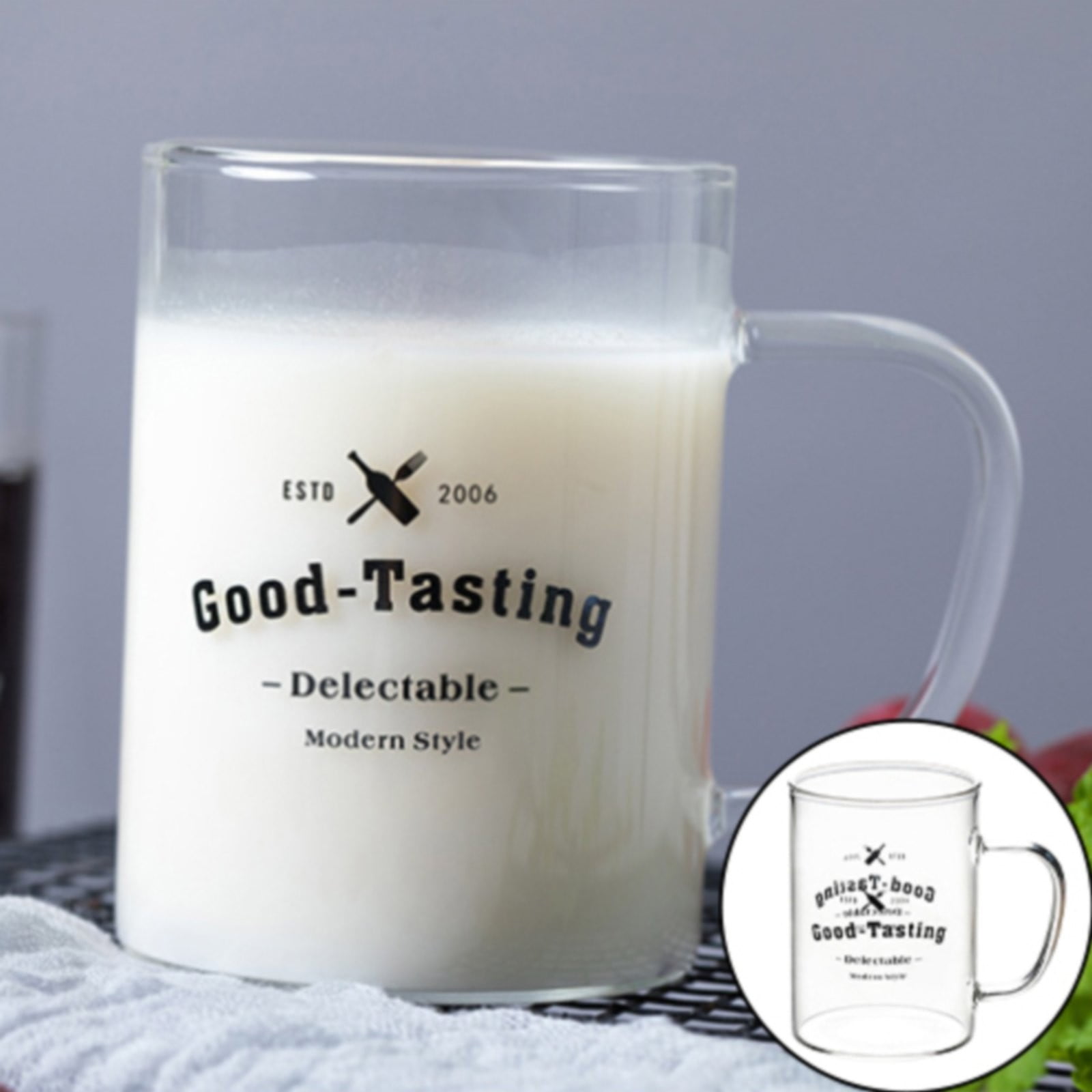 Glass&Bottle Kitchen Cups Clear Glass Coffee Mugs 17 Oz Clear ...