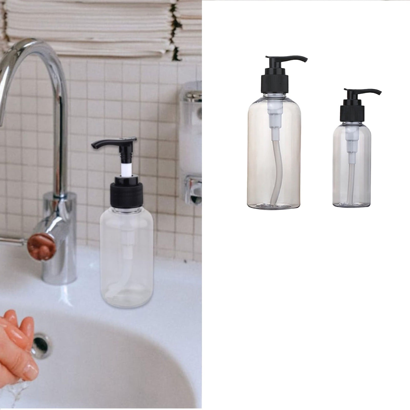 Glass Bottles Empty Lotion Pump Bottles Refillable Plastic Containers ...