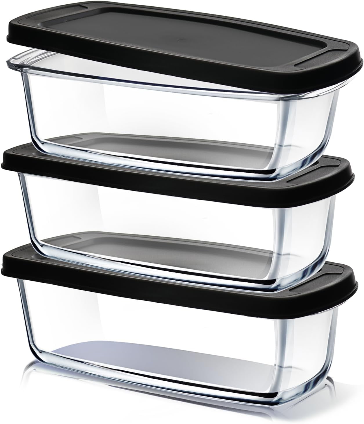 Glass Bread Pans for Homemade Bread Baking, 1.9 Quart Deep Rectangular ...