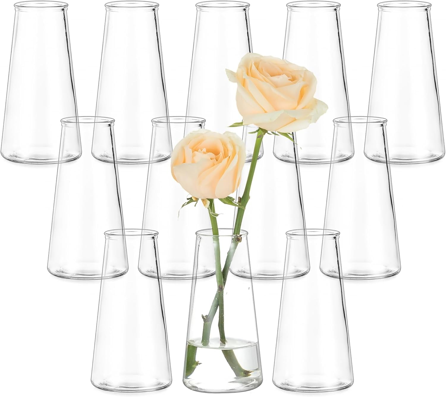 Glass Bud Vases for Centerpieces: Small Clear Modern Flower Vase Set of ...