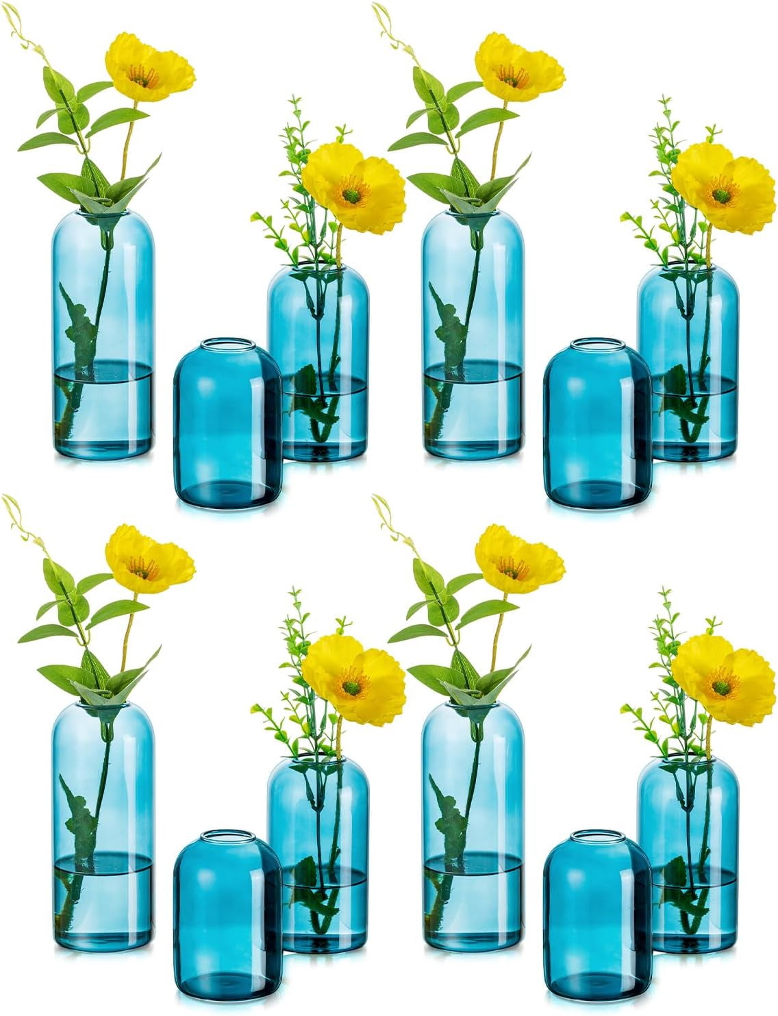 Glass Bud Vases for Flowers Blown Modern Small Glass Vases for ...