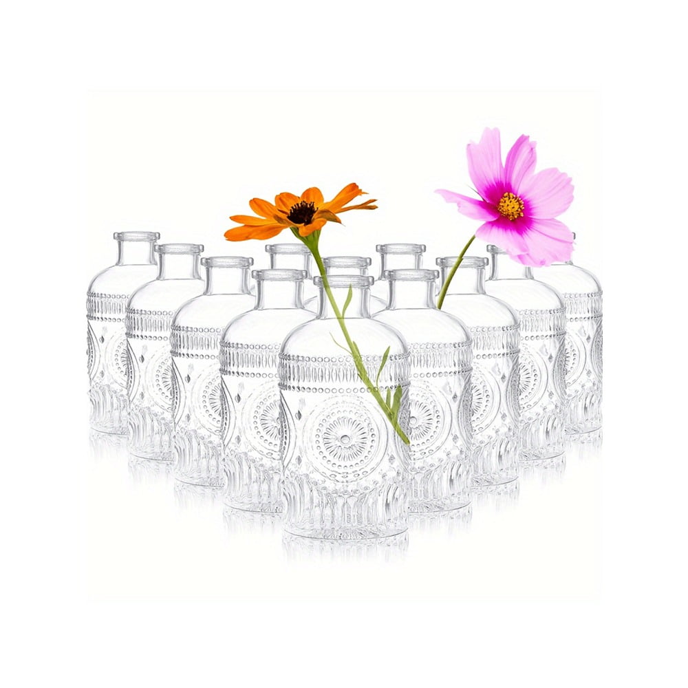 Glass Bud Vases Set Of 12, Small Brown Bud Vases In Bulk, Mini Flowers ...