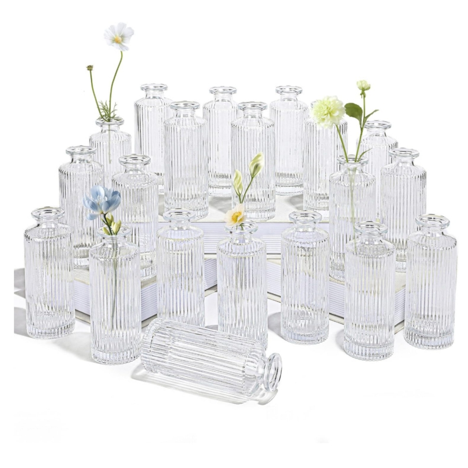 Glass Bud Vases Set of 20, Living Bud Vases, Small Bud Vase in Bulk ...
