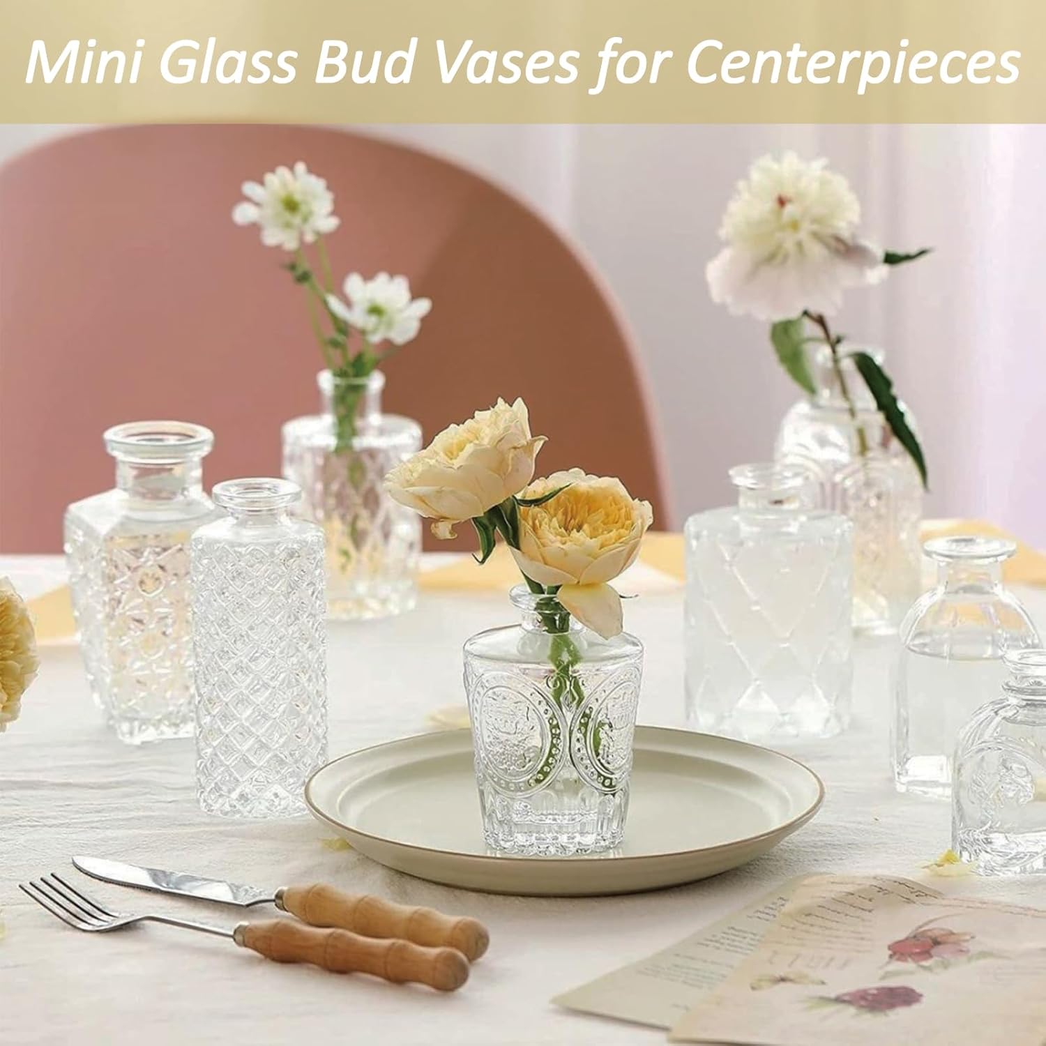 Glass Bud Vases Set of 36PCS, Vintage Flower Vases for Wedding ...