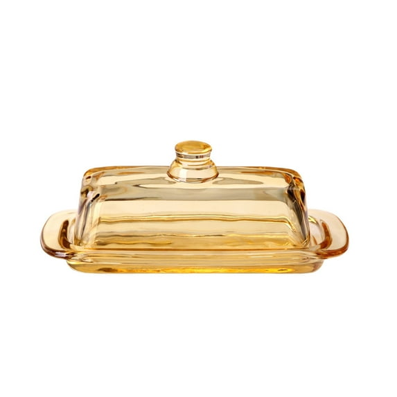 Glass Butter Dish with Cover for Butter Storage and Snacks Serving ...