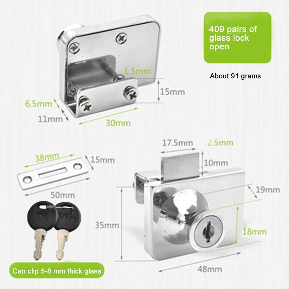 Glass Cabinet Double Door Door Lock Showcase Lock Free Glass Opening ...