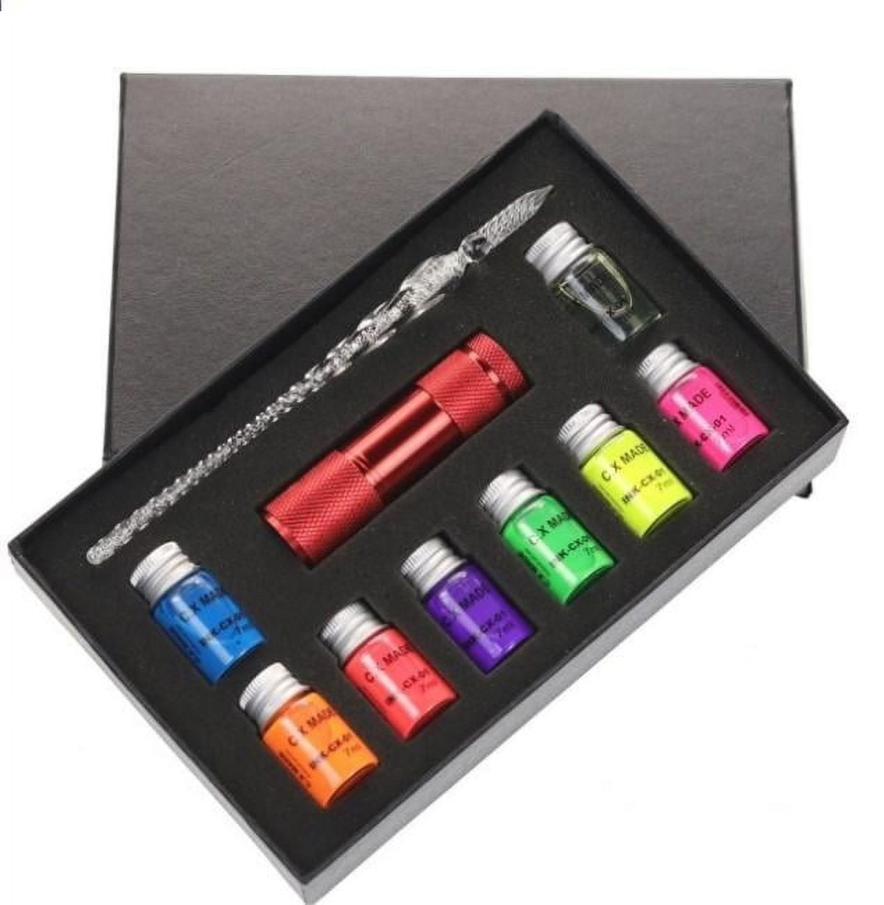 Glass Calligraphy Pens Crystal Glass Dip Pen and Color Ink Pen Holder ...