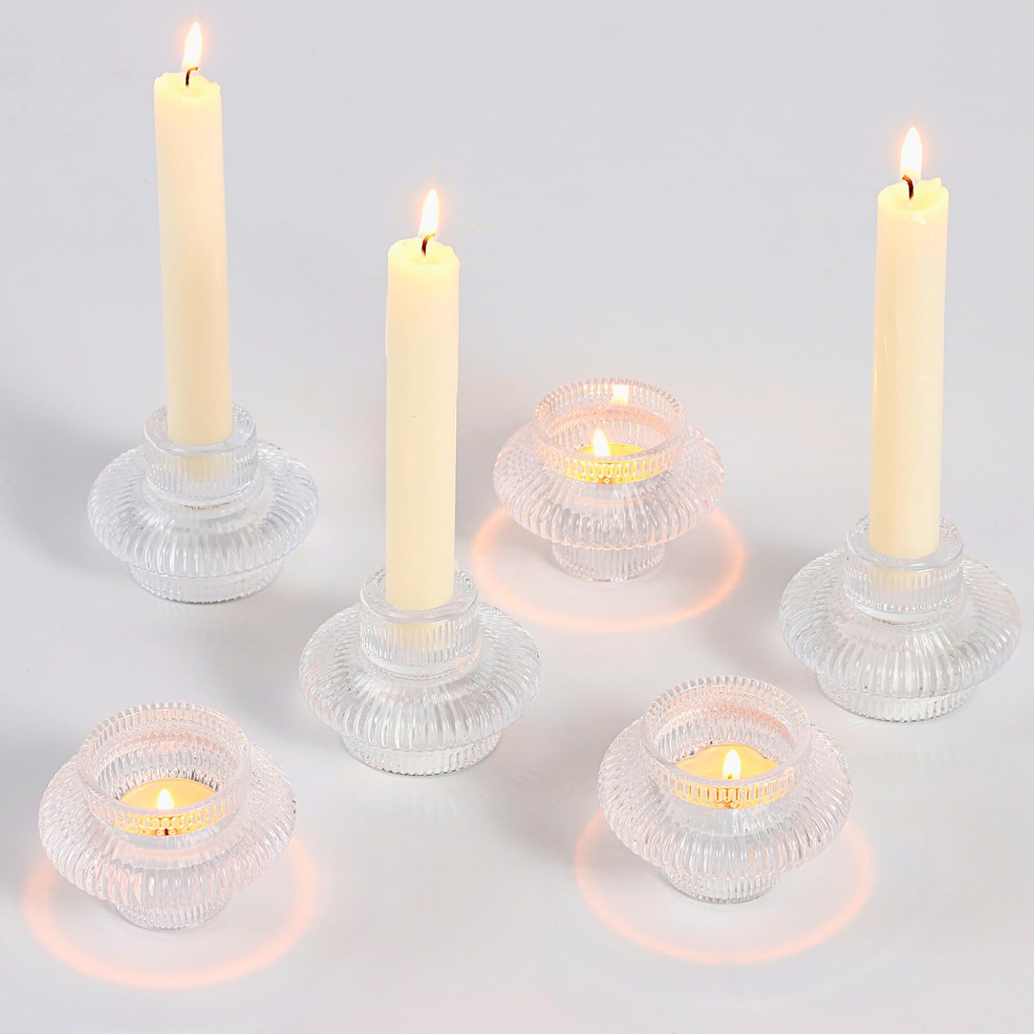 40X Gold Pillar Candle Base Taper Candle Holder Candlestick Christmas ...