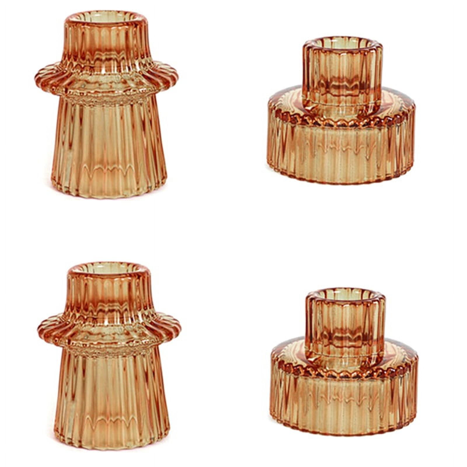 Glass Candle Holders Taper Candlestick Holder 2 Different Sizes Modern ...