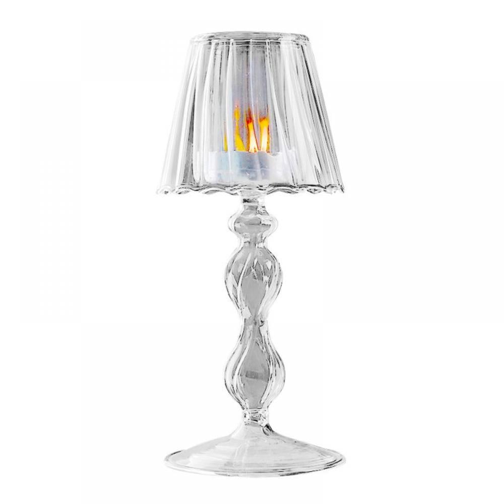 Glass Candle Stand Household Desktop Decorative Candlestick Pillar ...