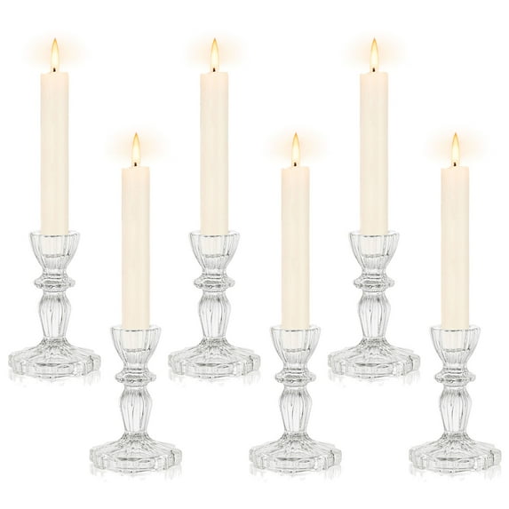 BLOSMON Glass Candlestick Holders Taper Candle Holders for Wedding Home ...
