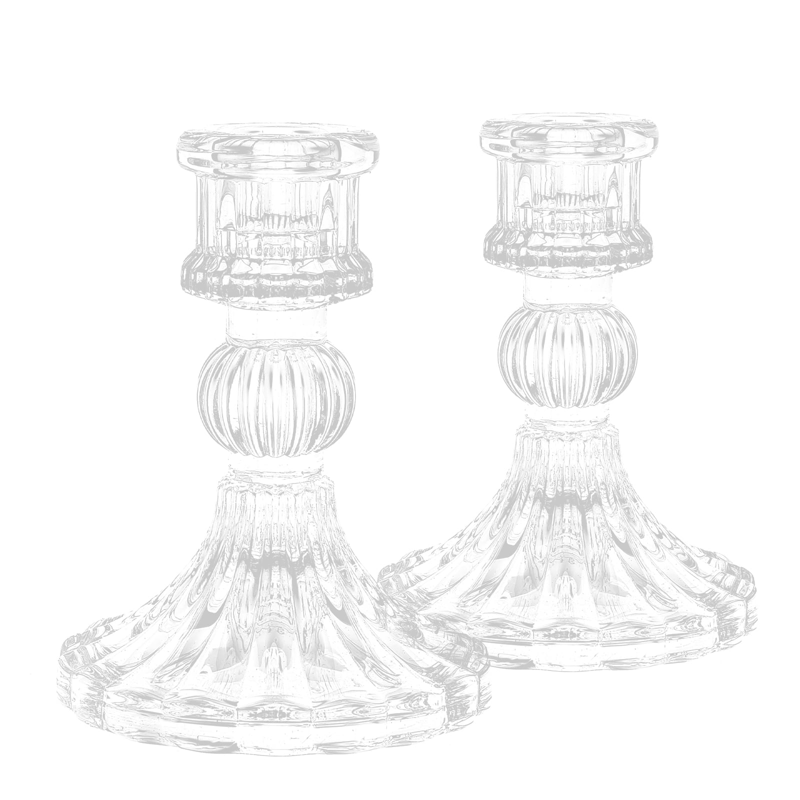 Glass Candlestick Pillar Holder Elegant Pillar Taper Tealight ...