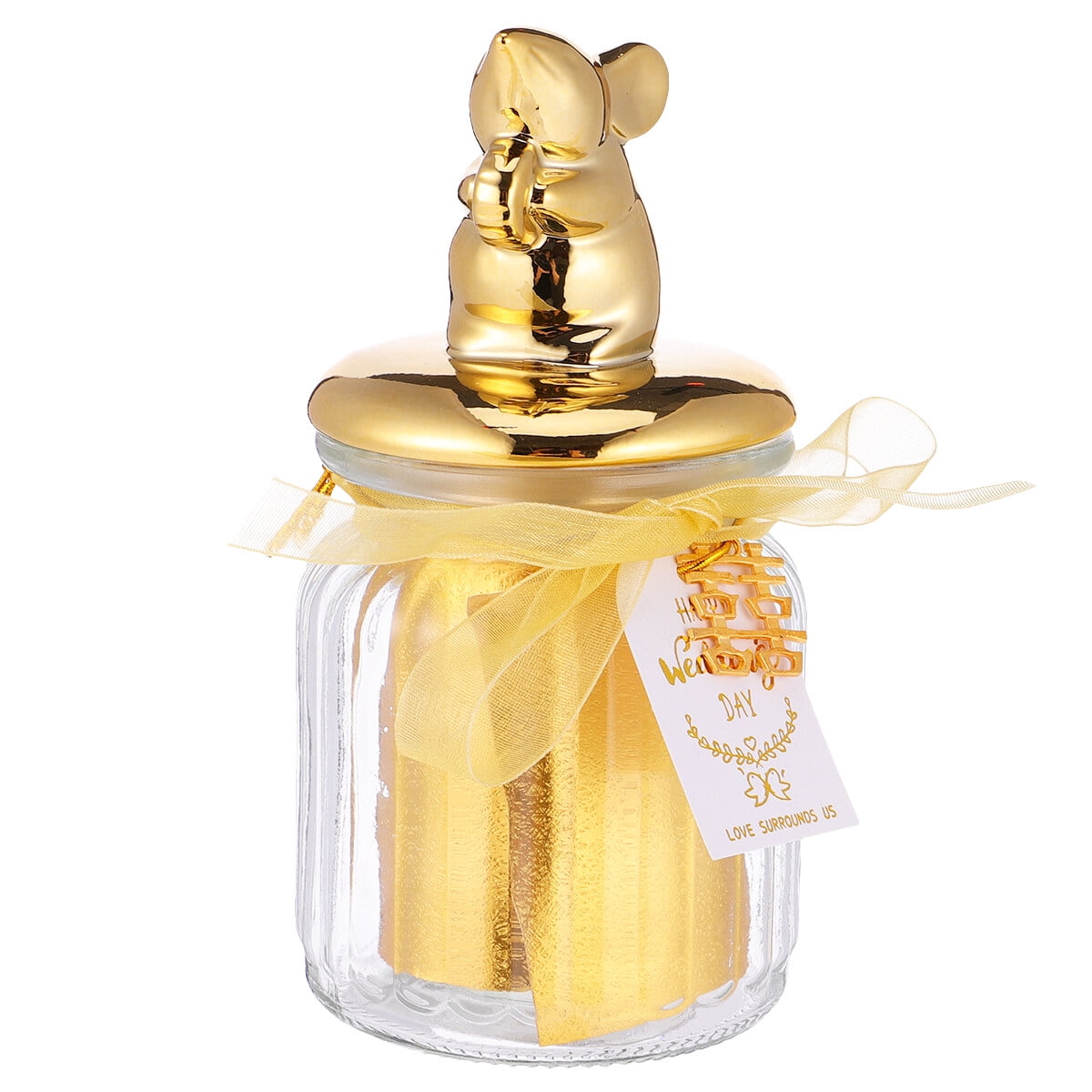 Glass Candy Box Candy Can Candy Jar Clear Stoage Jar Sealed Container Treat Canister Display Jar