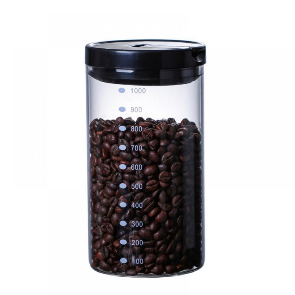 Glass Canister with Black Lid,Tea Canisters for Loose Tea,Sealed Jars ...