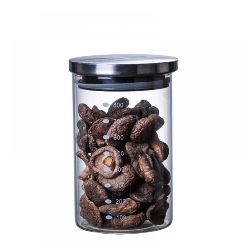 Glass Canister with Stainless Steel Lid,Tea Canisters for Loose Tea ...
