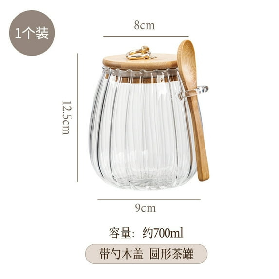 Glass Canister with Lid Airtight Storage Jar for Coffee, Nuts, Pet Food ...