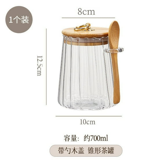 Glass Canister with Lid Airtight Storage Jar for Coffee, Nuts, Pet Food ...