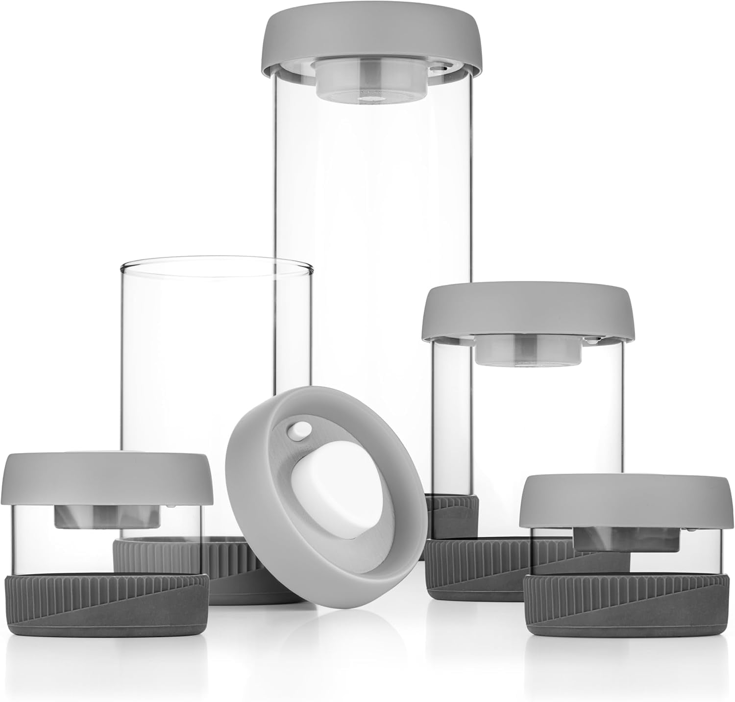 Glass Canisters Set - Kitchen Leakproof Seal Food Storage Jars - Coffee ...