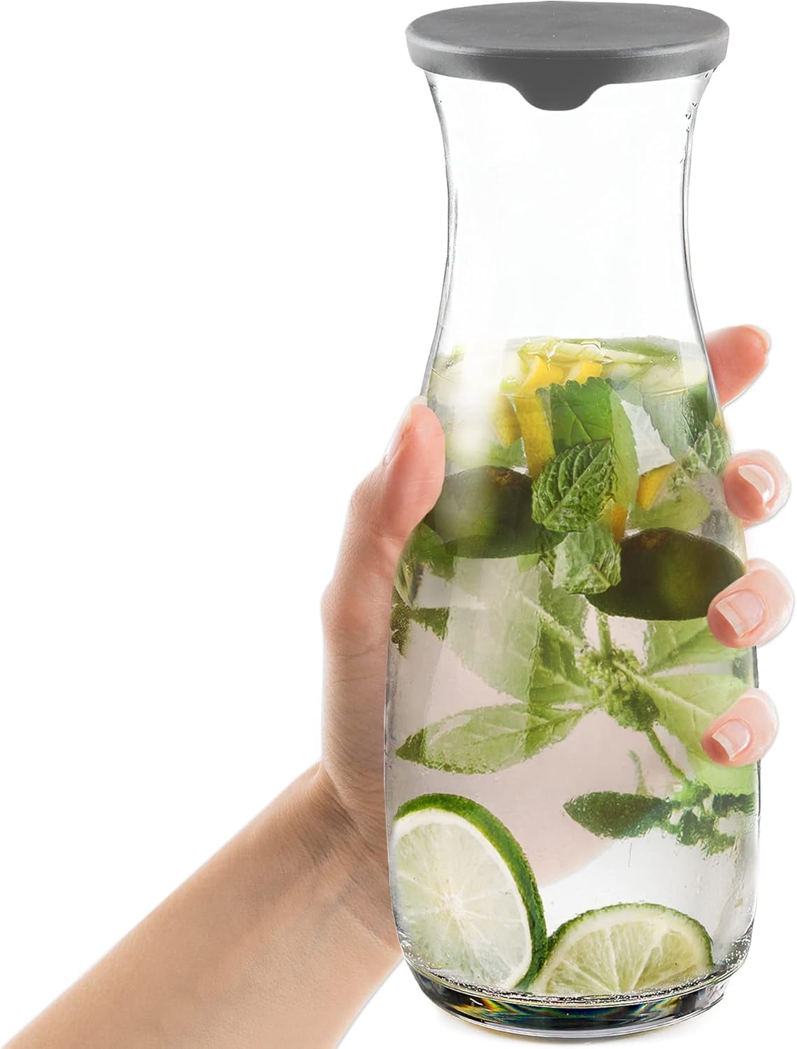 Glass Carafe with Lid, Drink Pitcher and Plastic Carafe Lid for Water ...