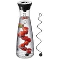Glass Carafe with Lid and Stainless Steel Fruit Skewer, 34 oz 1 Liter ...