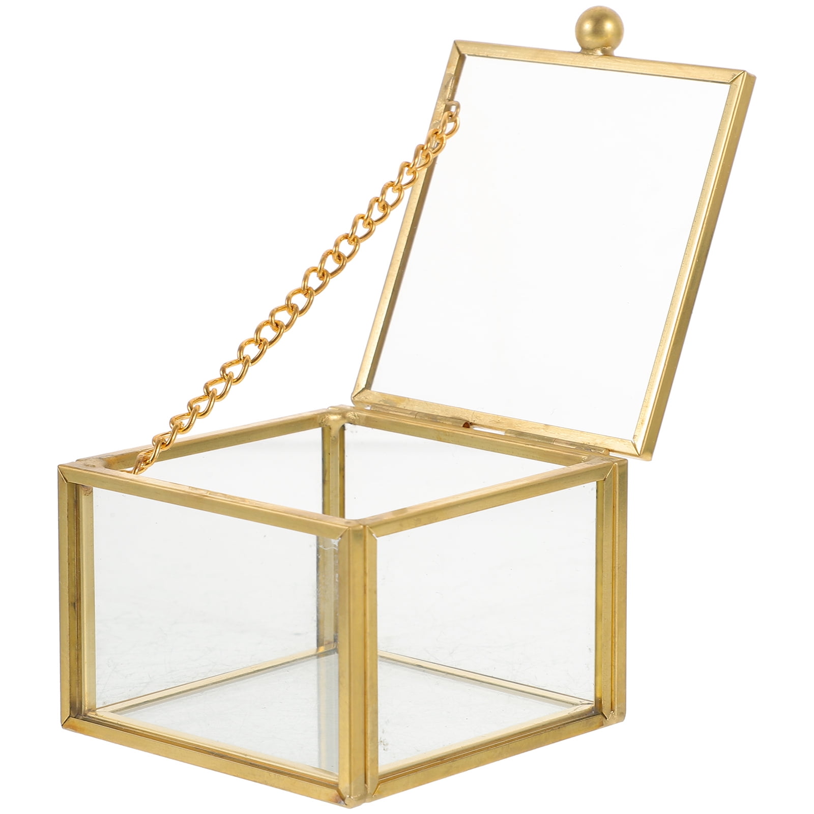 Glass Cases with Lid Jewelry Box Candy Table Jar Makeup Storage ...