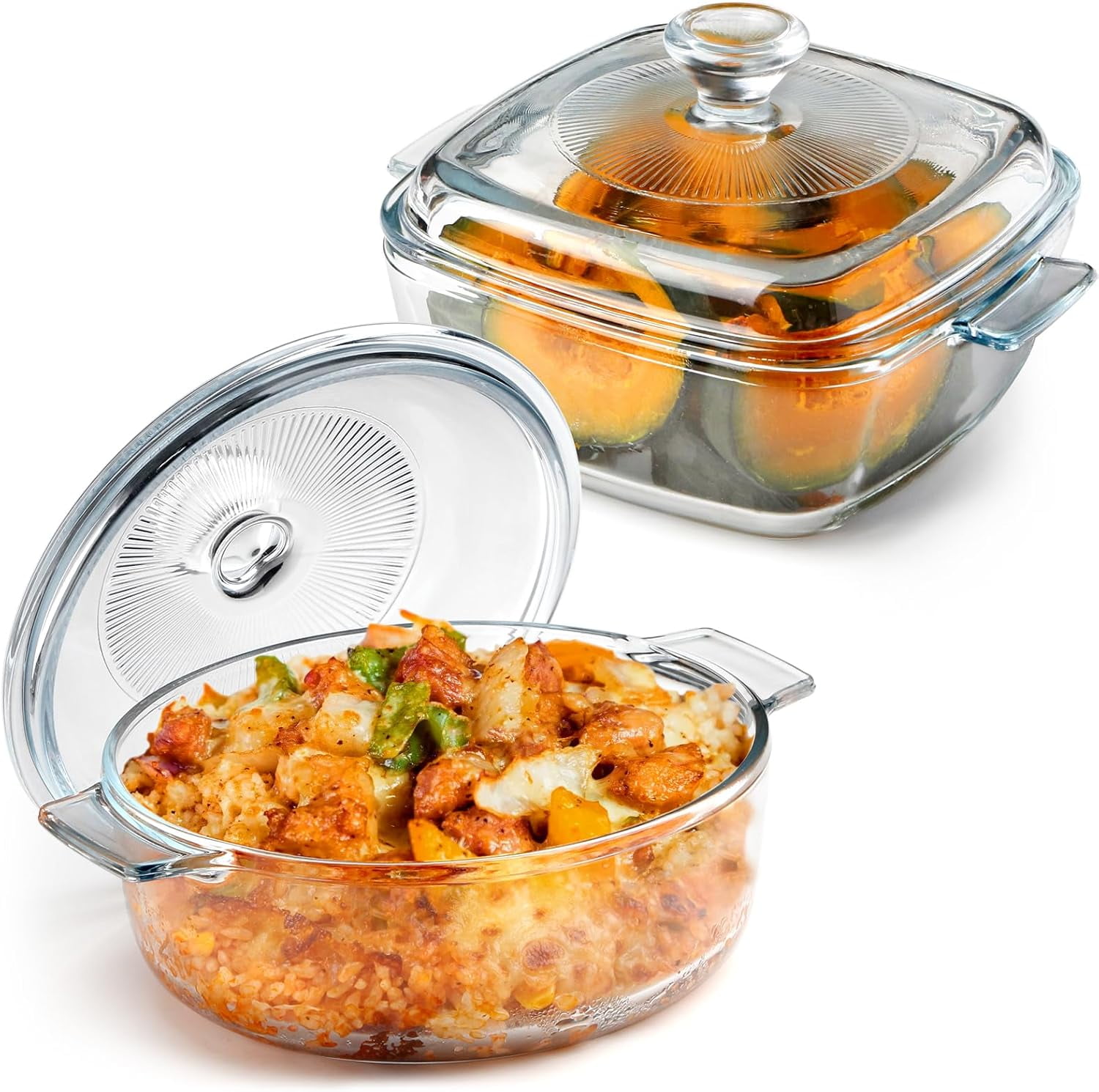 Glass Casserole Dish With Lid Oven Safe Square Casserole Dish Glass ...