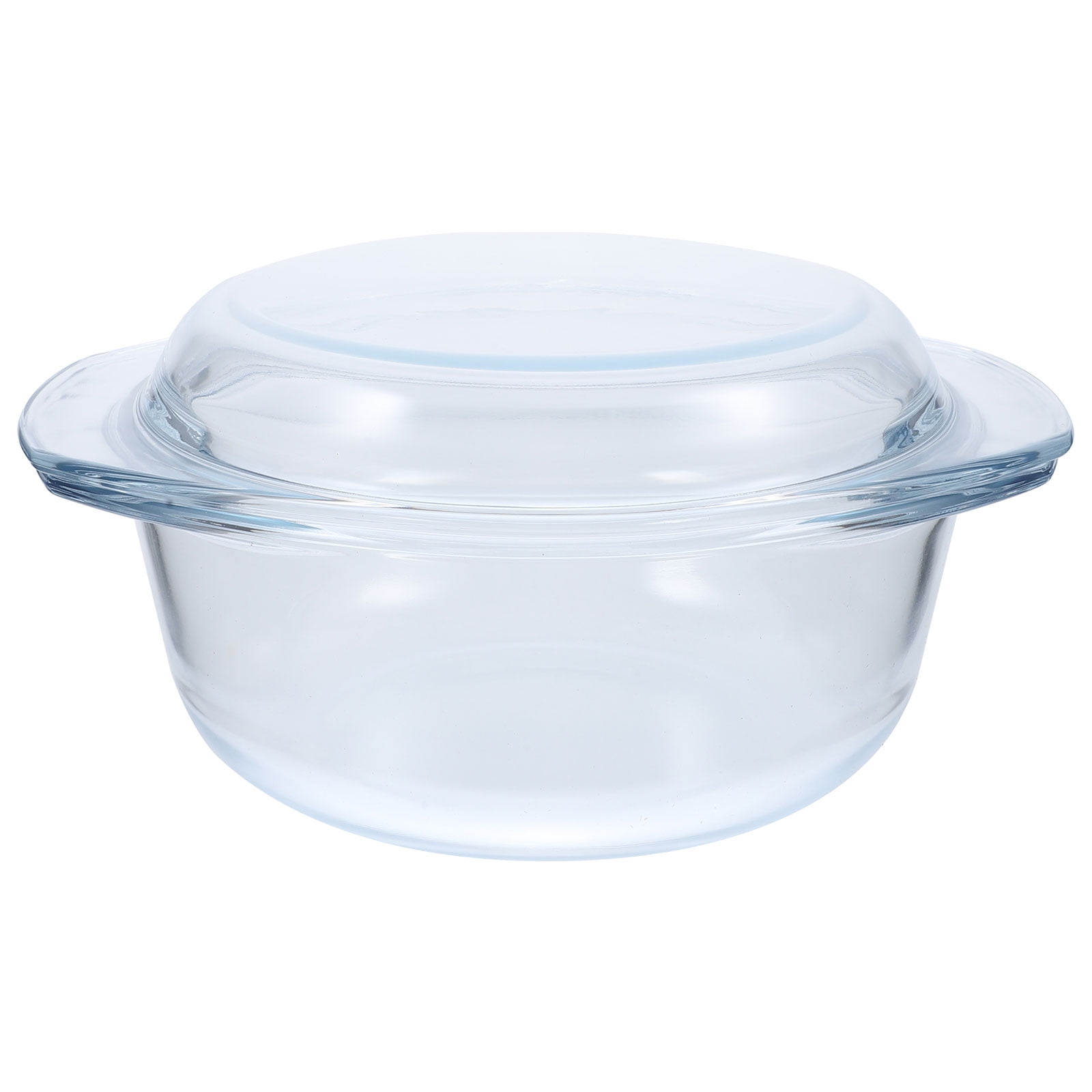 Glass Casserole Glass Round Bakeware with Lid Home Microwave Casserole ...