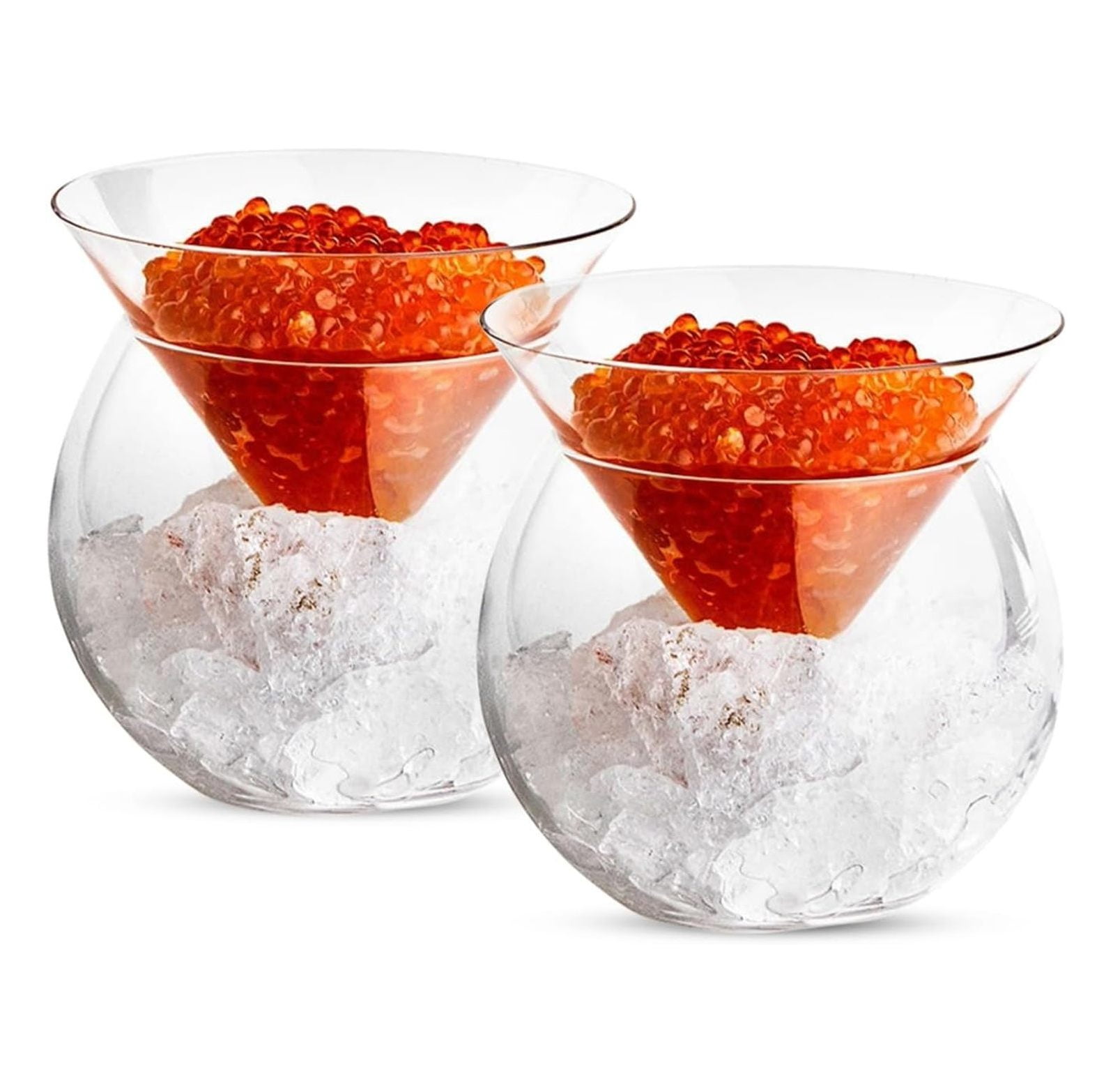 Glass Caviar Chiller Server Set, Serving Dish with Ice Holder, for ...