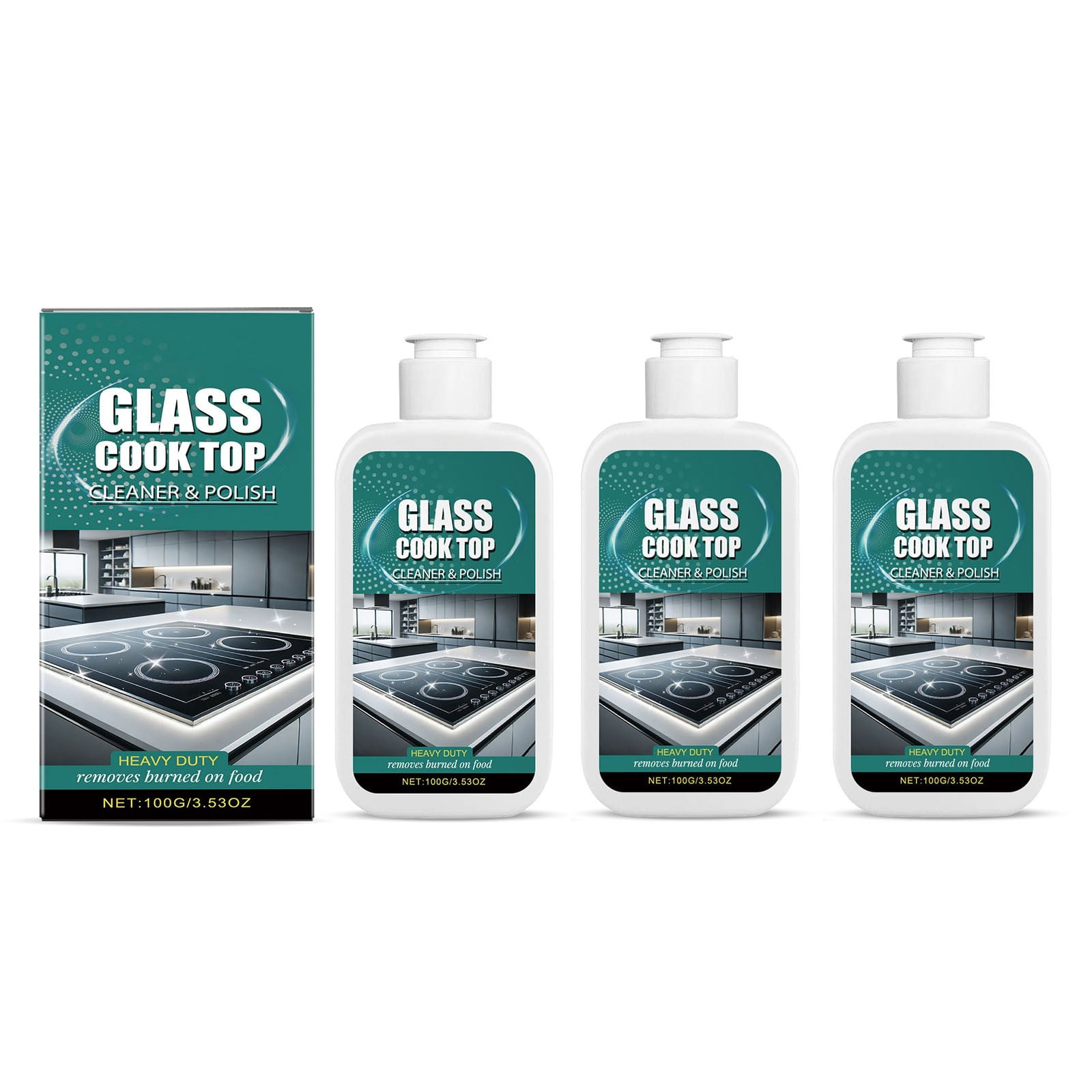 Glass & Ceramic Stove Top Cleaners, 3.5oz Glass Cooktop Cleaner ...