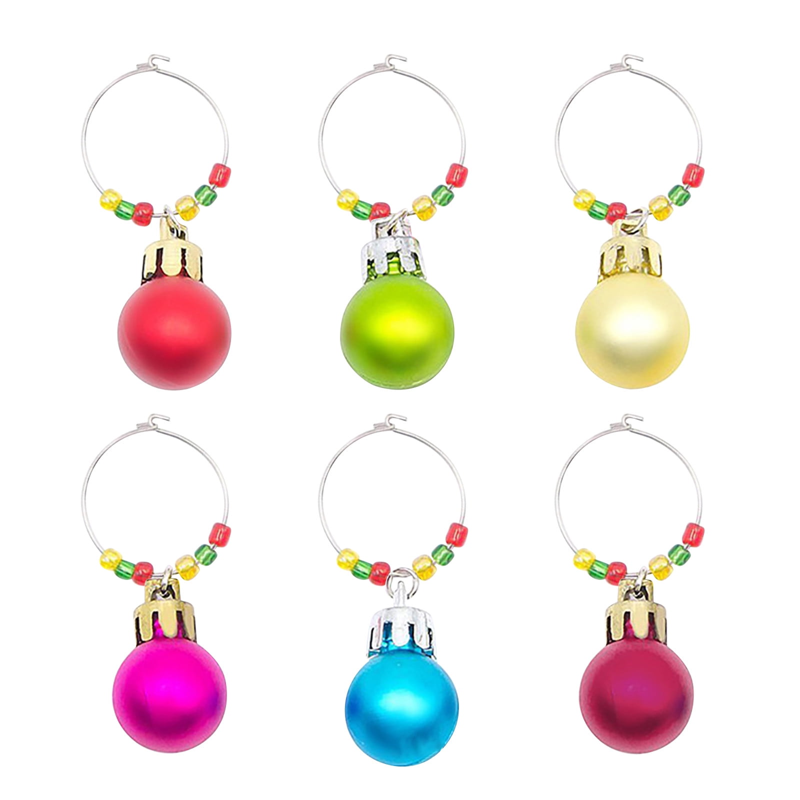 Glass Charms Markers Set Of 6 Tags Identification Charms For Stem ...