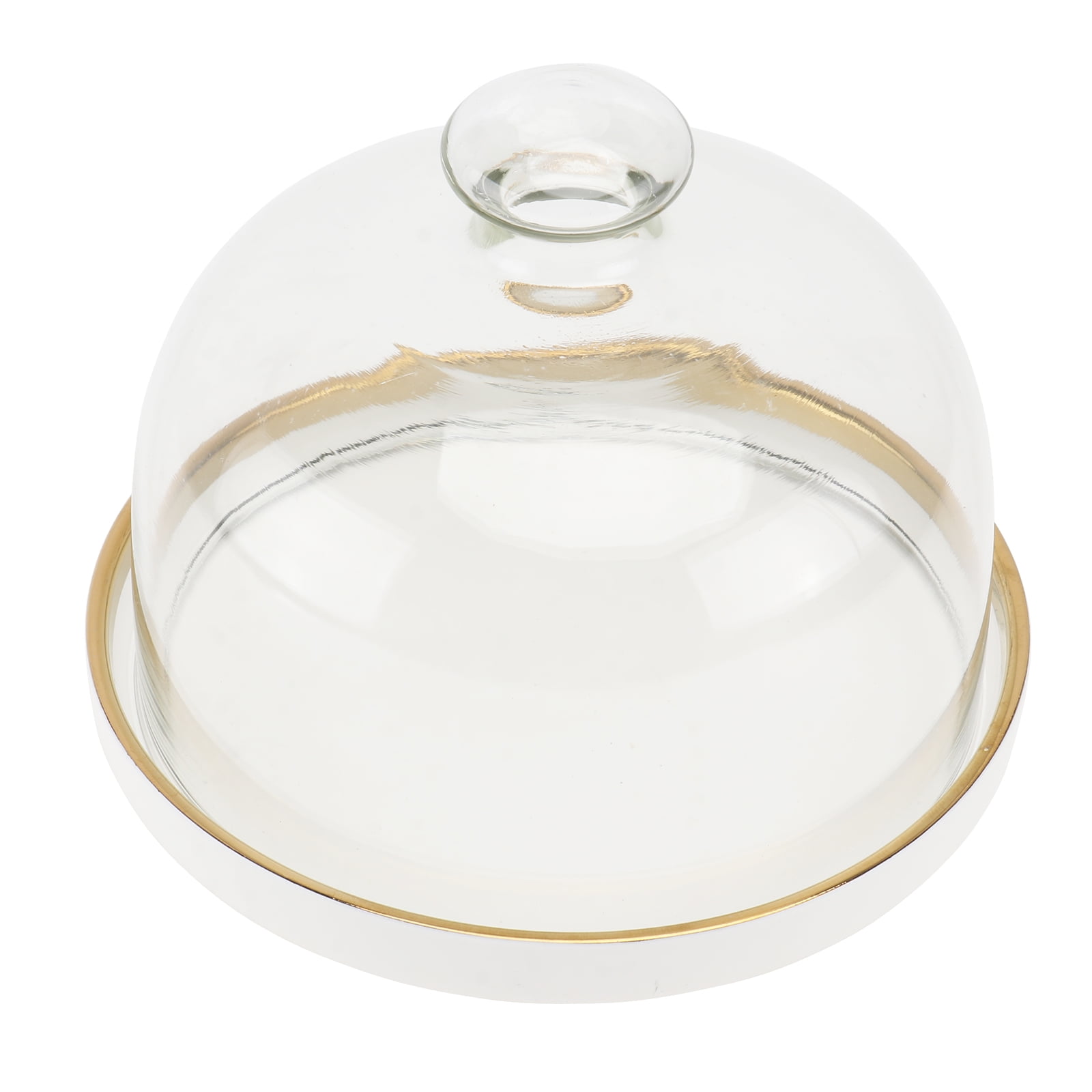 Glass Cheese Dome Stand Glass Cover with Tray Food Cover 14.8x14.8cm ...
