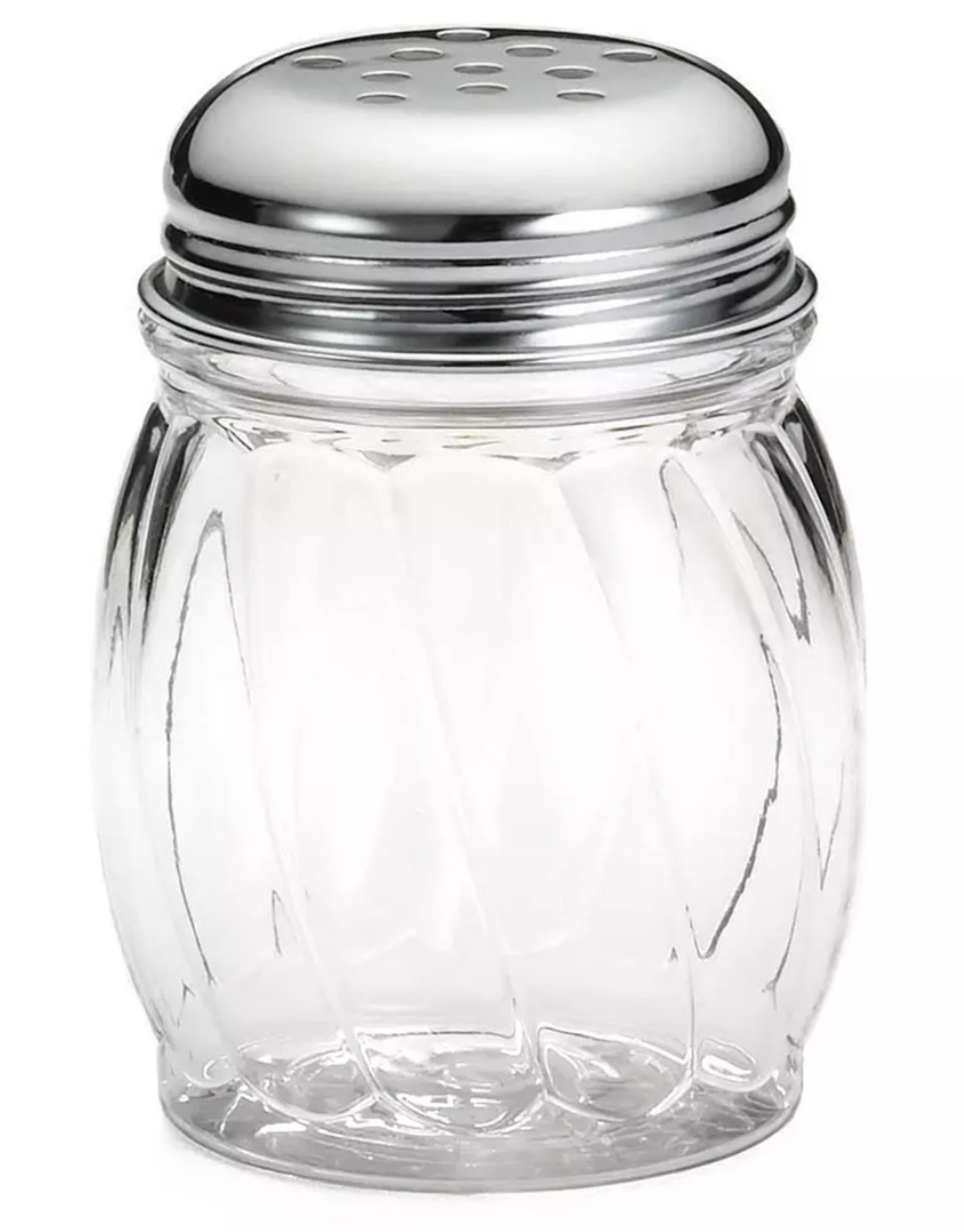 Italian Kitchen Glass Cheese Shaker with Chrome Top, 6 Ounce Condiment ...