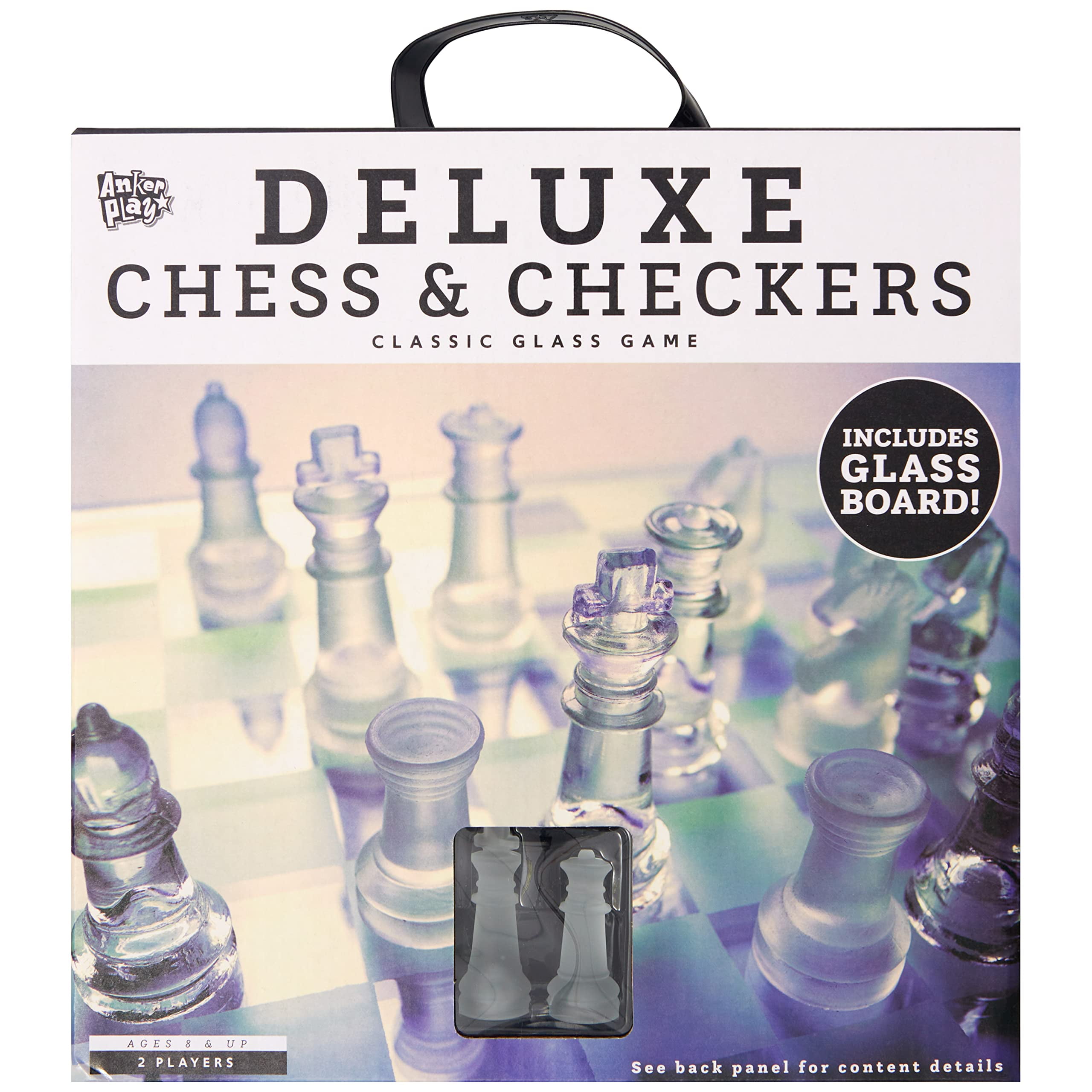 Glass Chess and Checkers RRF12 Set - Premium Glass Game Kit - Includes ...