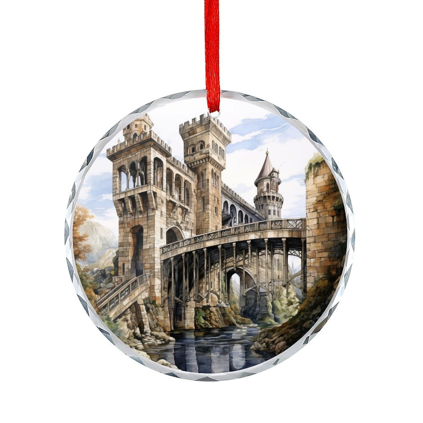 Glass Christmas Ornament The Bridge And Tower Christmas Ornaments ...