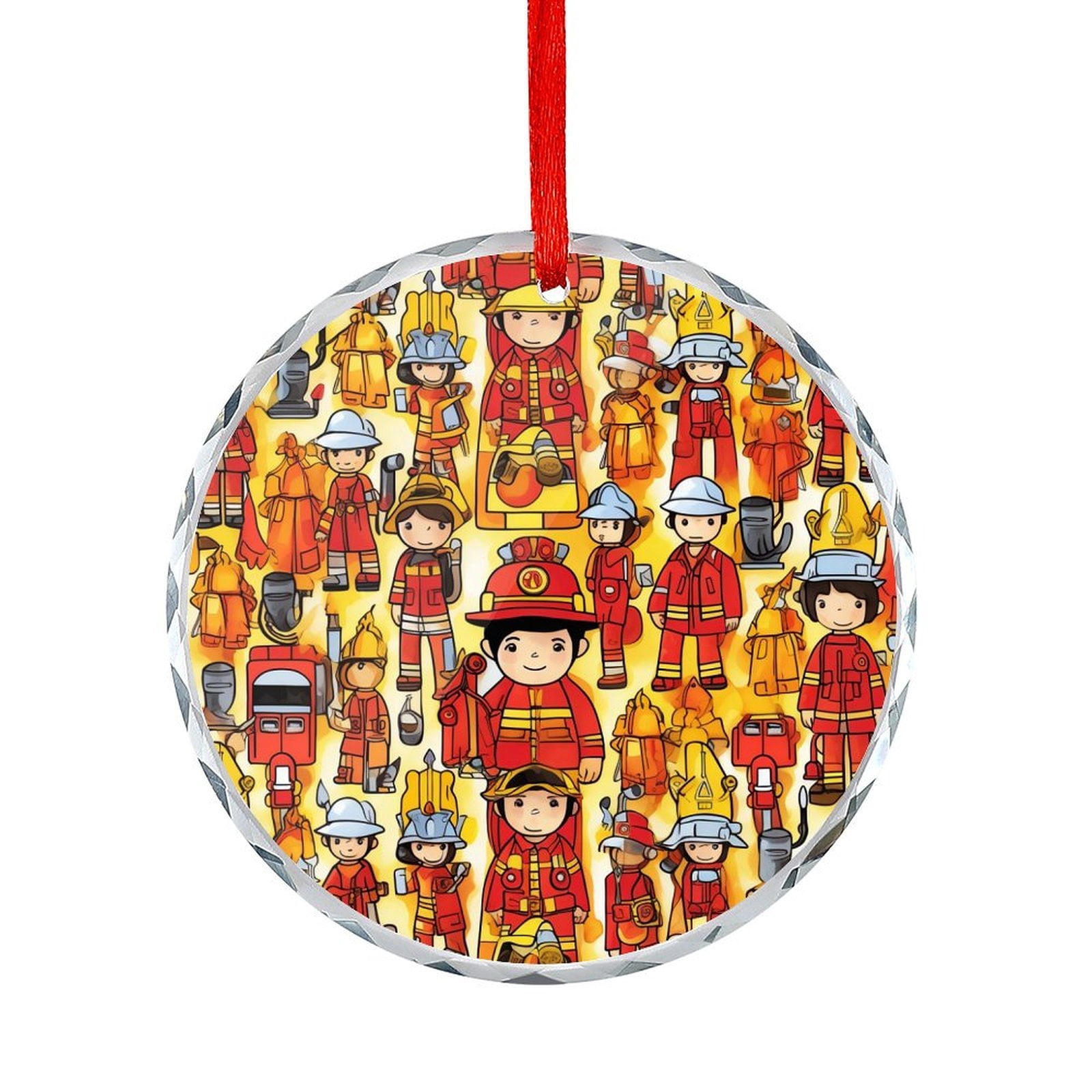Glass Christmas Ornament Firefighter Boy Christmas Ornaments 2025 ...
