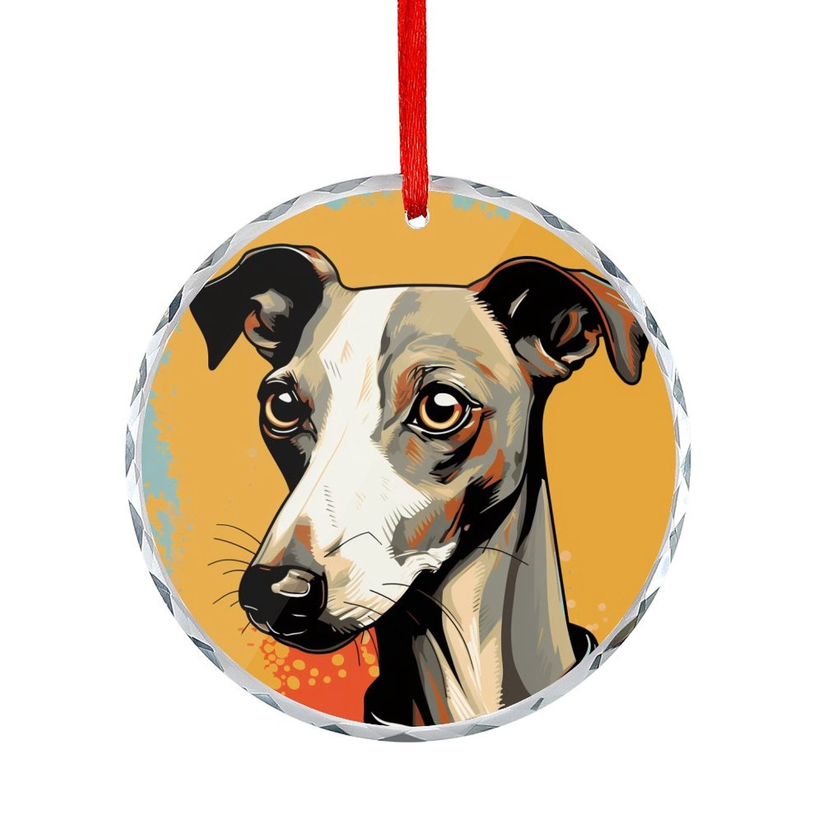 Glass Christmas Ornament Italian Greyhound Whippet Cute Cartoon Art ...