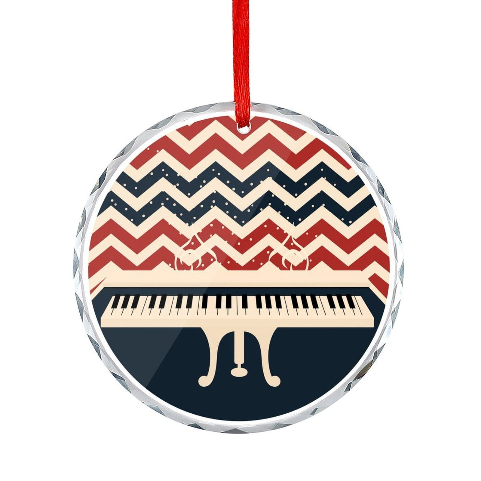 Glass Christmas Ornament Merry Christmas Piano Keyboard Christmas ...
