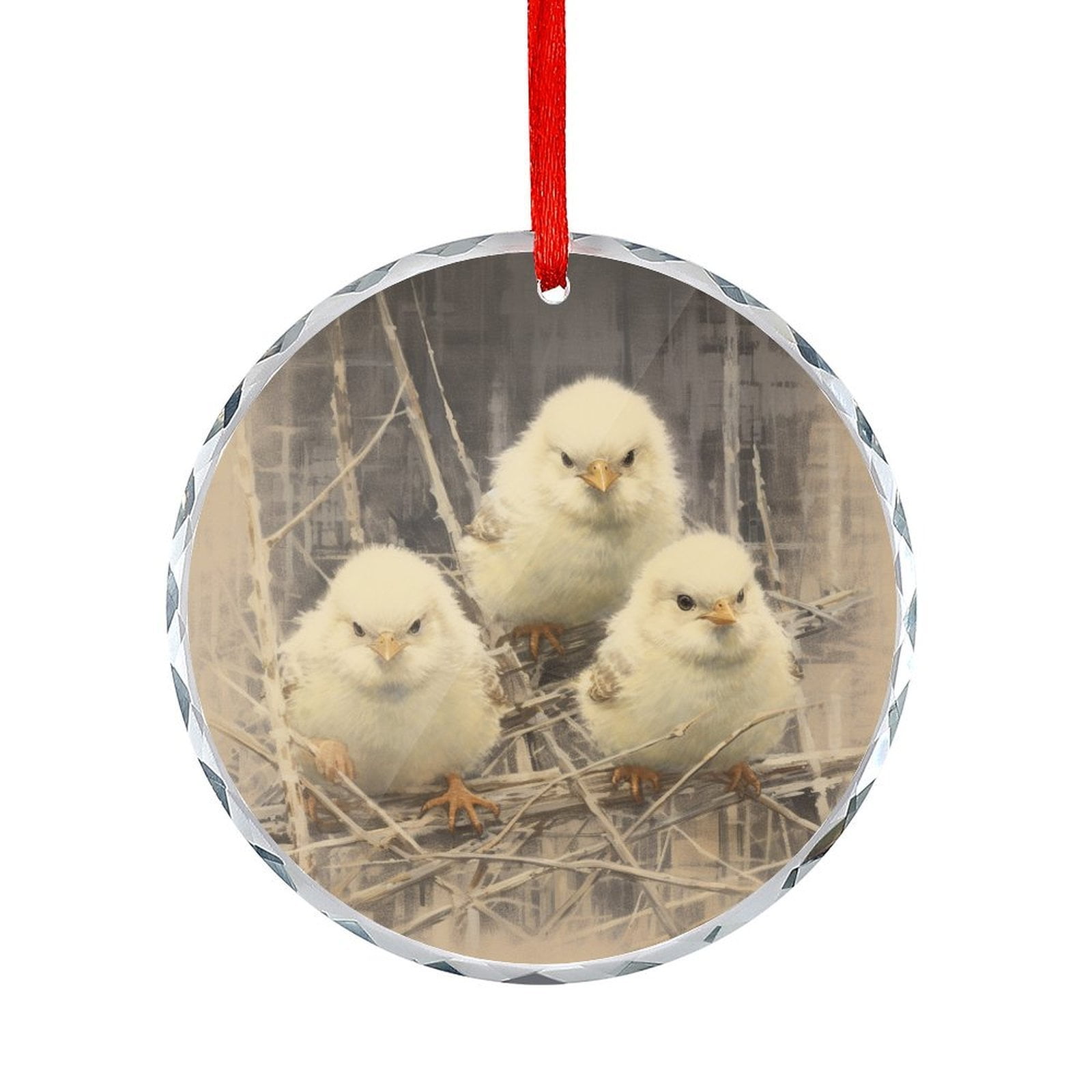 Glass Christmas Ornament Small Chicks Crystal Ornament 2025 Easter Day ...