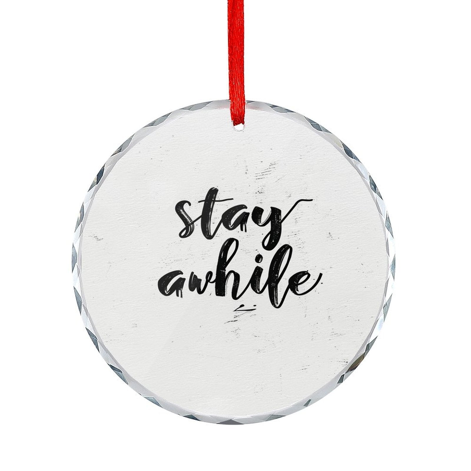 Glass Christmas Ornament Stay Awhile Christmas Tree Glass Ornament ...
