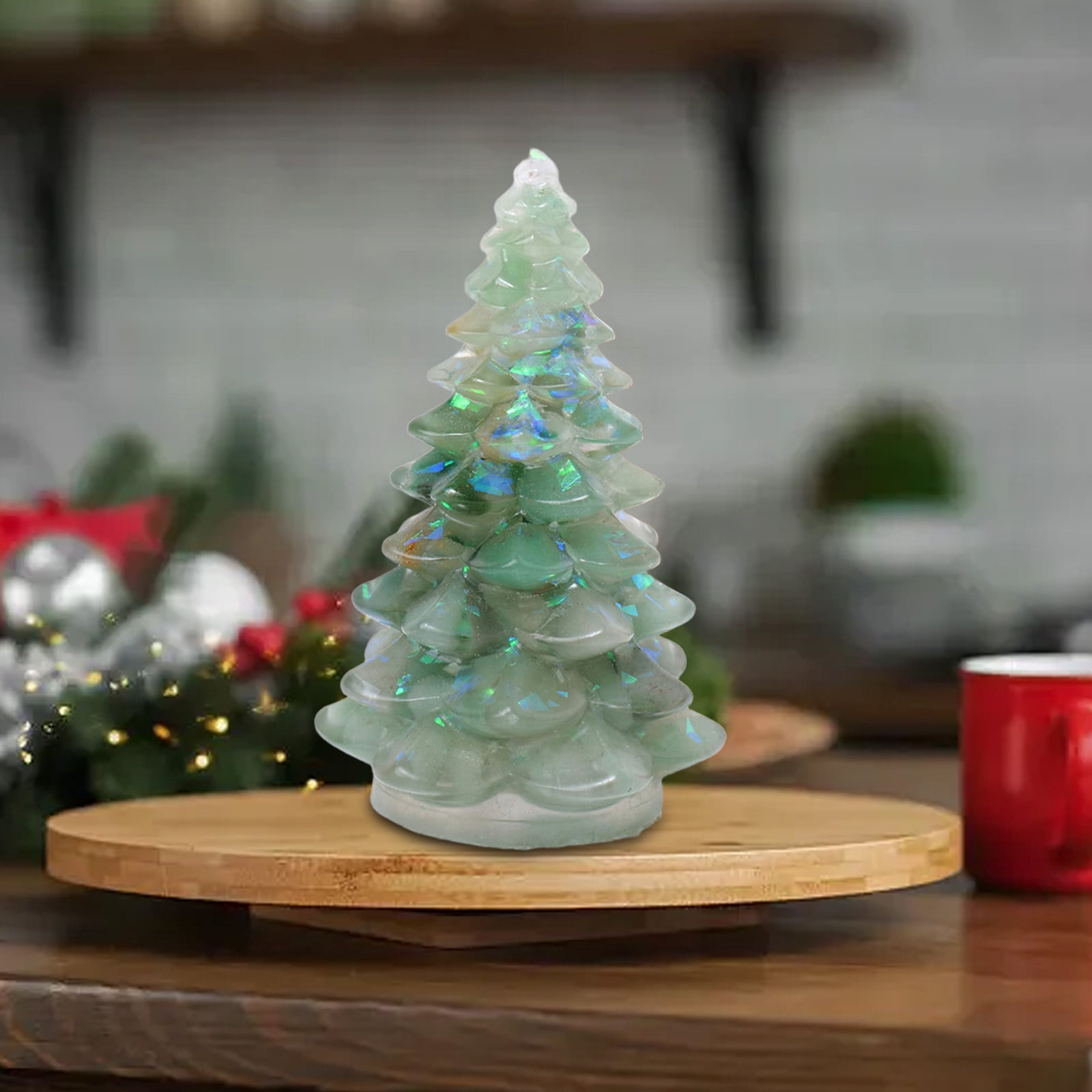 Glass Christmas Tree Gifts 2.36" Mini Green Crystal Christmas Trees ...