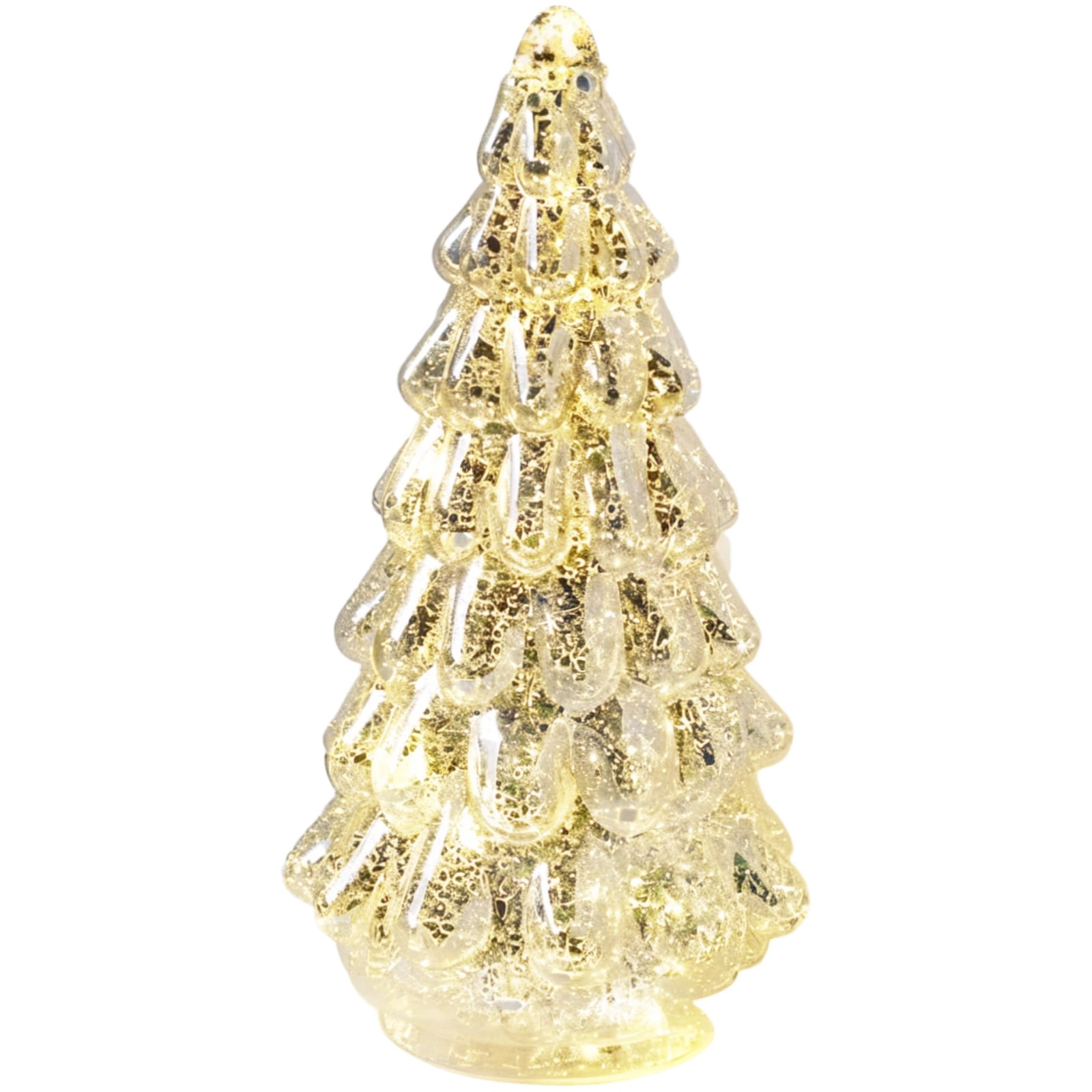 Glass Christmas Tree with LED Lights - 12" Vintage Style Illuminated ...