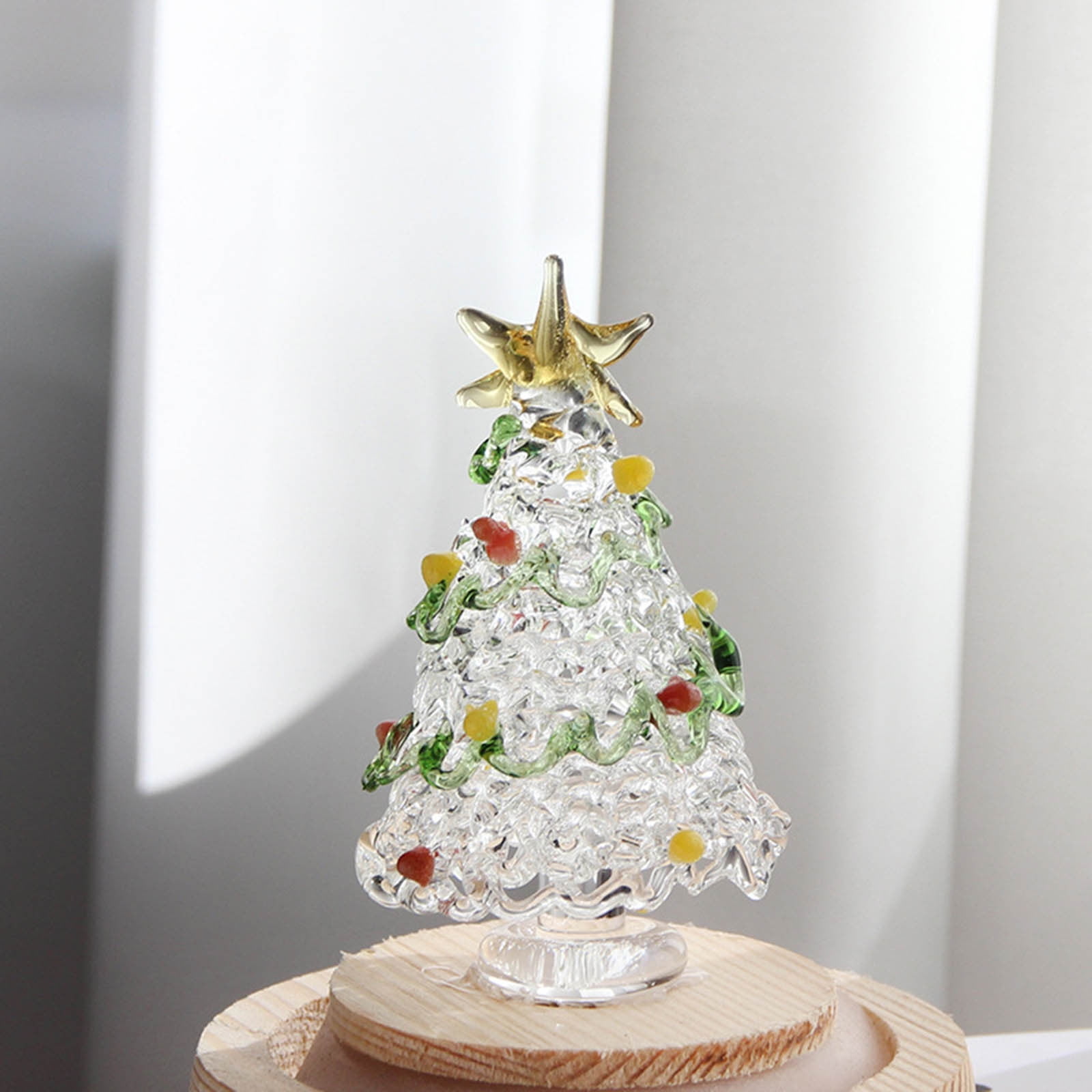 Glass Christmas Tree Mini Crystal Christmas Trees Figurine Miniature ...