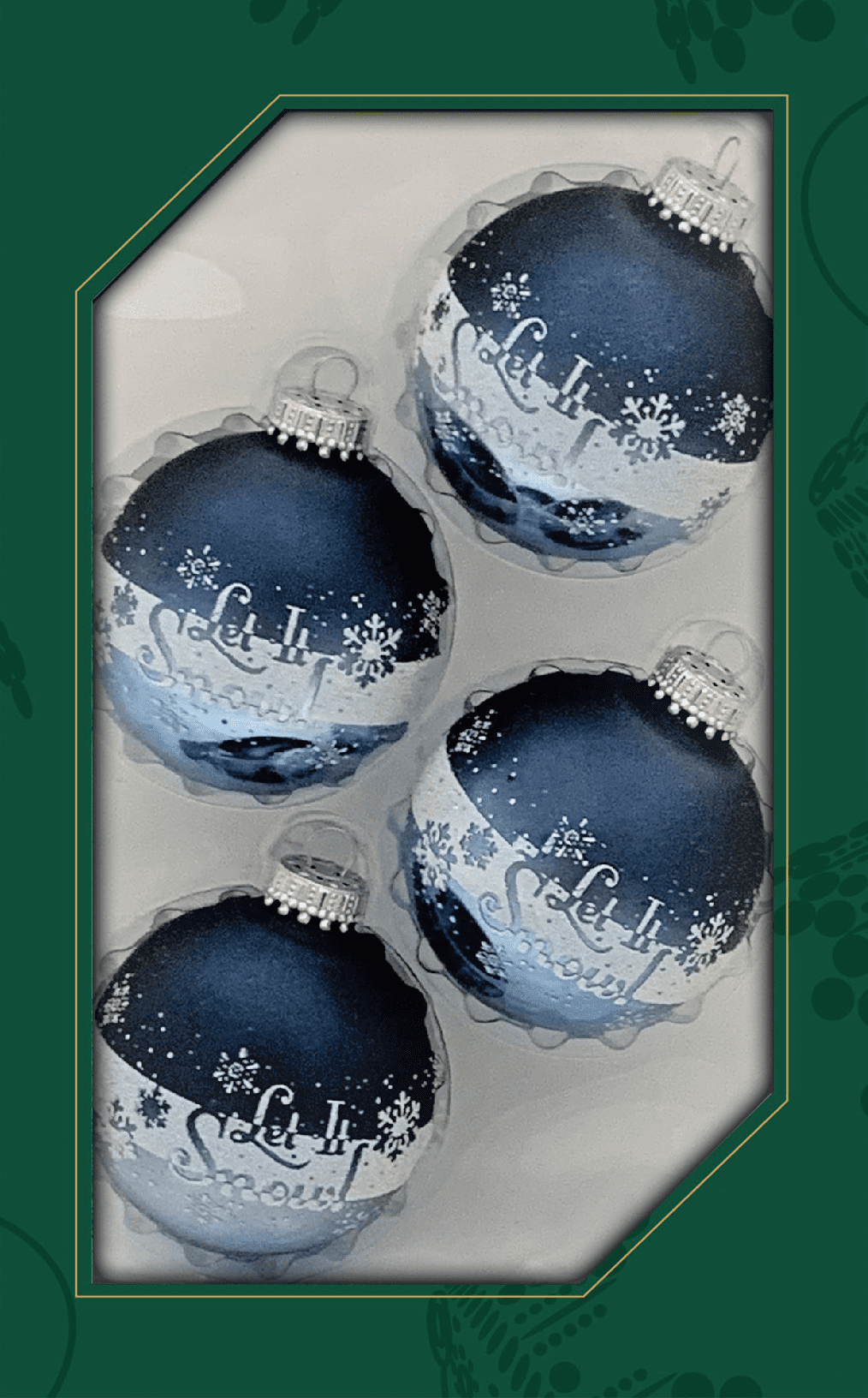 Glass Christmas Tree Ornaments - 67mm/2.625" [4 Pieces] Decorated Balls ...