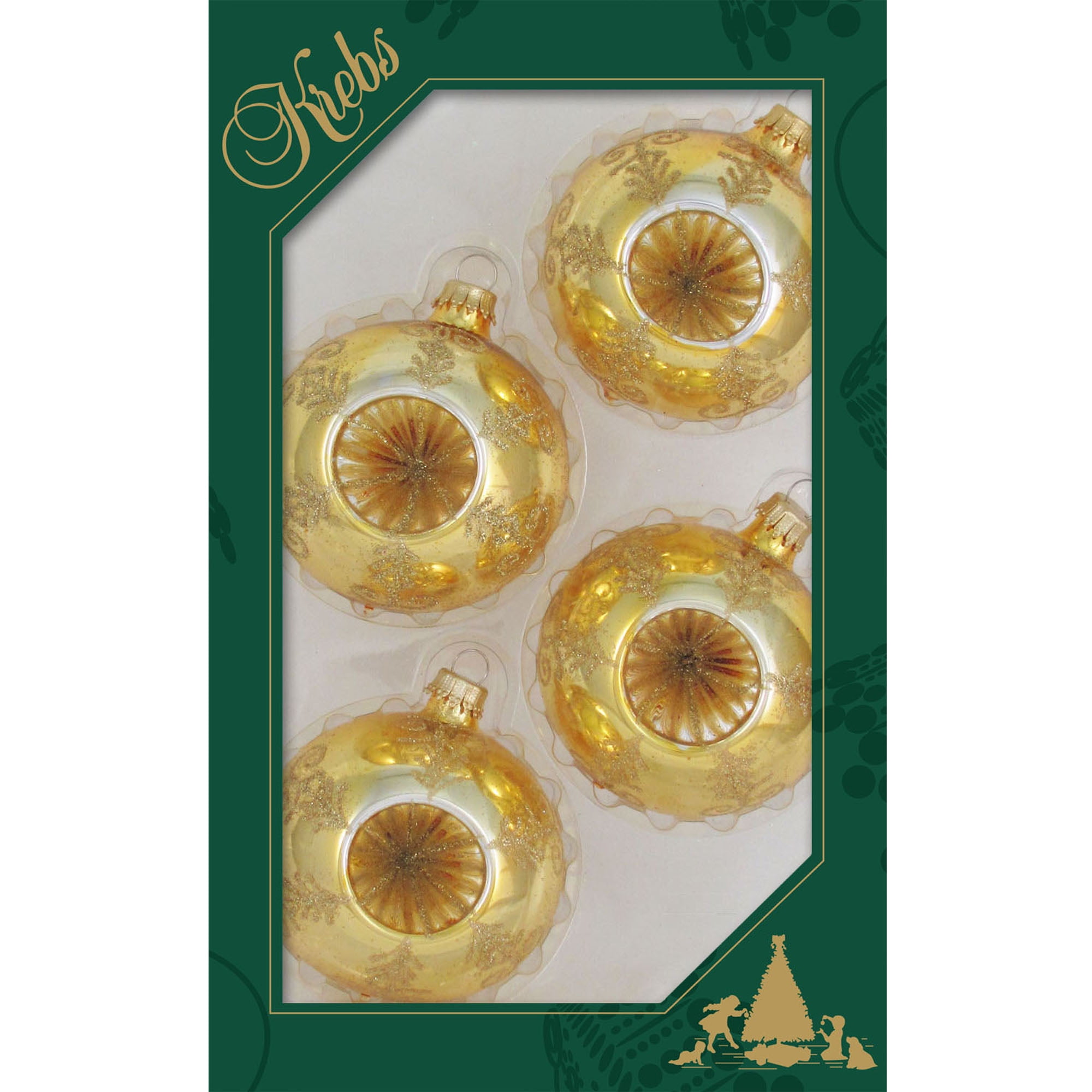 Glass Christmas Tree Ornaments - 67mm/2.625" [4 Pieces] Decorated Balls ...