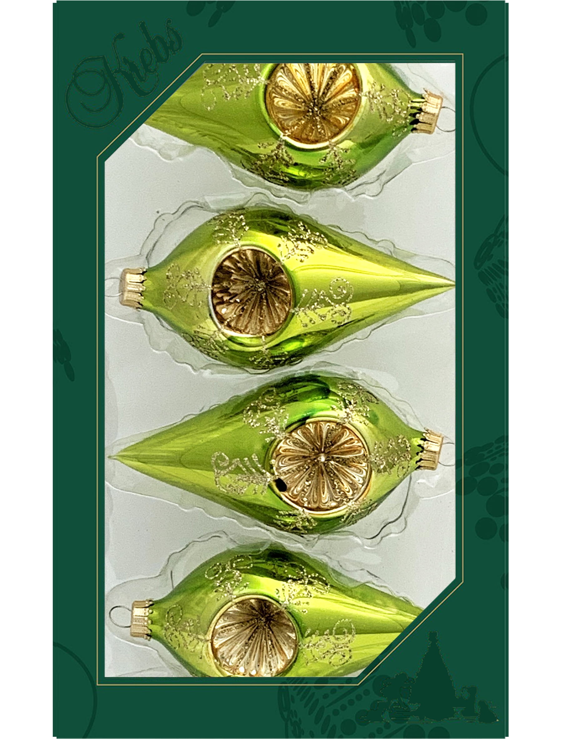 Glass Christmas Tree Ornaments 67mm2625 4 Pieces Decorated Balls From Christmas By Krebs