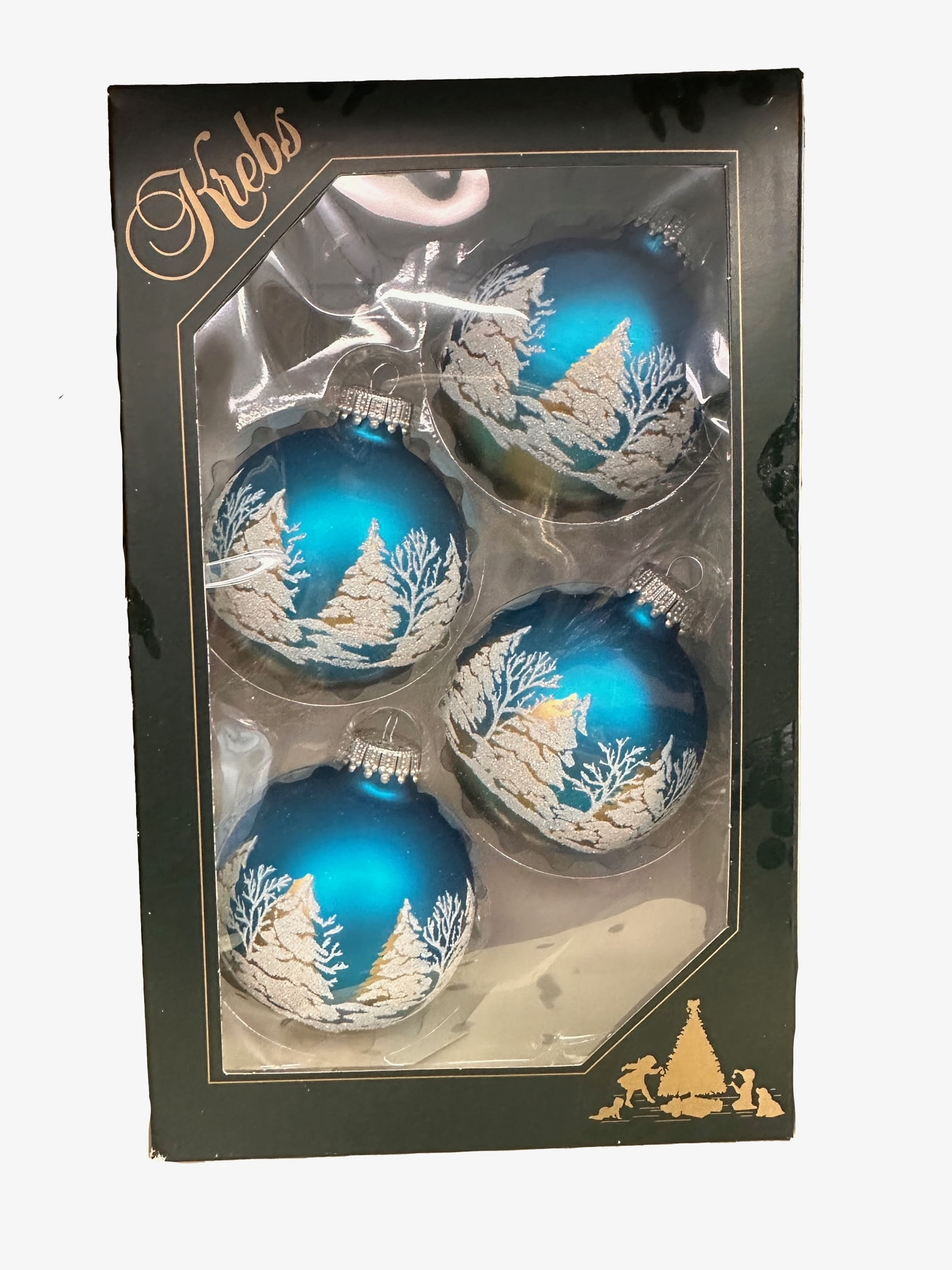 Glass Christmas Tree Ornaments - 67mm/2.625" [4 Pieces] Decorated Balls ...